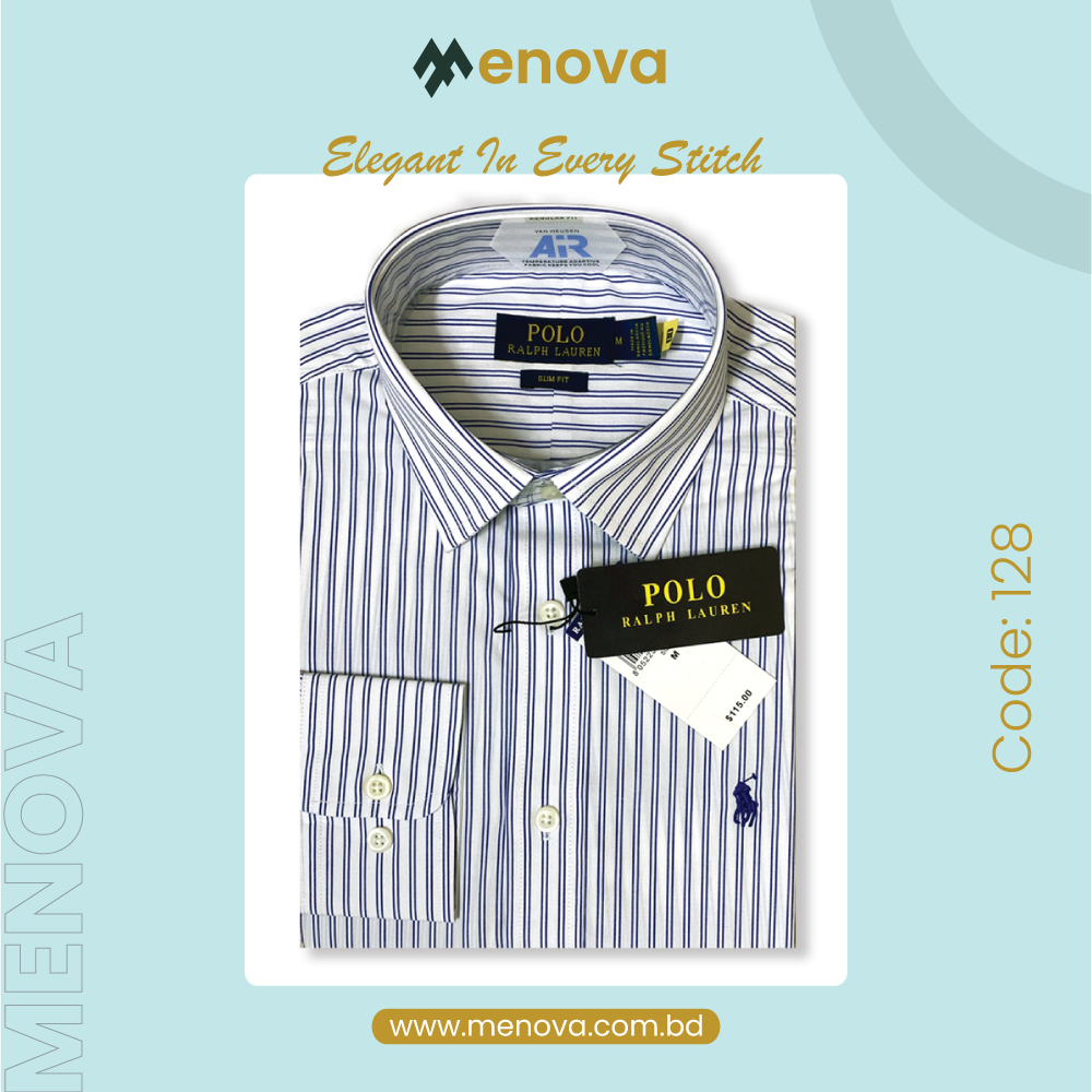 "Ralph Lauren Men's Slim Fit Formal Shirt – 100% Cotton, Parallel ...